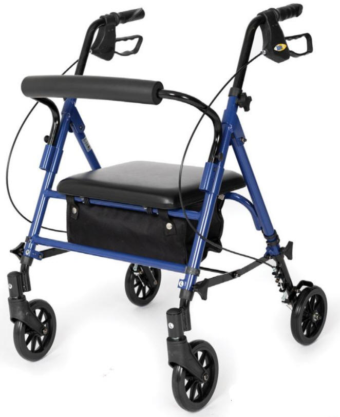 4 wheel compact rollator by ABLE 2 | Aluminium lightweight folding rollator with seat
